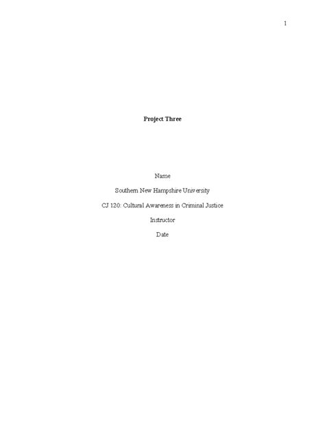 Cj 120 Module Five Assignment Two Project Three Name Southern New Hampshire University Cj 120