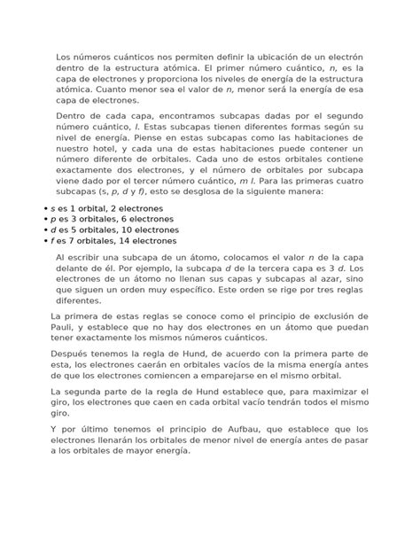 Números Cuanticos Pdf
