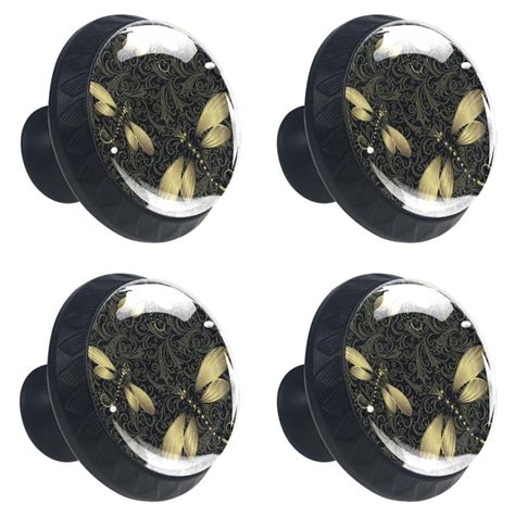 4 Pcs Dragonfly Pattern Knobs For Kitchen Cabinet Cupboard Dresser
