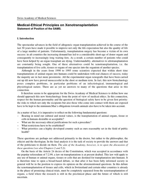 Guidelines Sams Principles On Xenotransplantation 2000 Pdf Organ Transplantation Organ