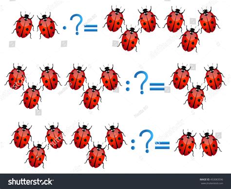 Action Relationship Division Multiplication Examples Ladybirds Stock