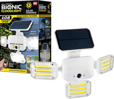 Bell Howell Bionic Floodlight With Motion Sensing Solar Outdoor