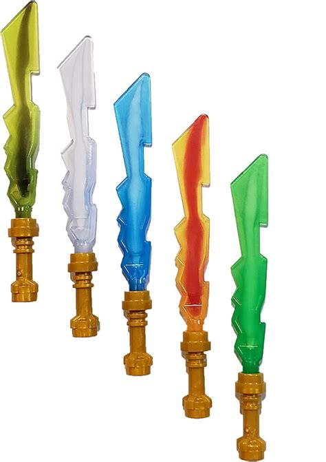 Lego Ninjago 5 Elemental Blades Earth Fire Ice Lightning And