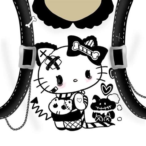T Shirt Hello Kitty Emo Kıyafetleri Emo Modası Siyah üst