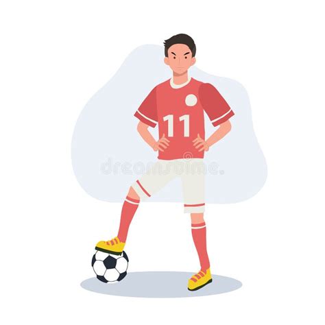 Football Player Man Kicking Ball Soccer Player Stock Vector