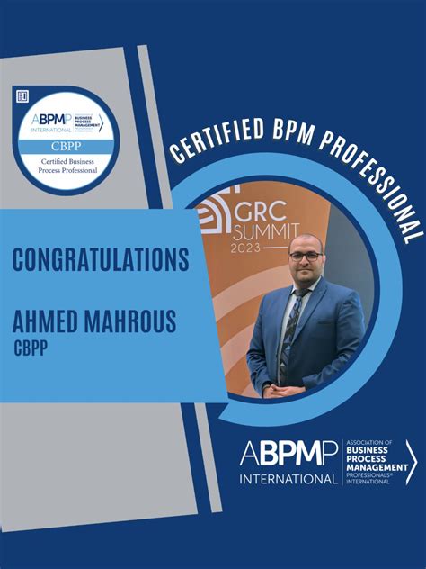 Abpmp Would Like To Congratulate Ahmed Mahrous On Getting His Cbpp