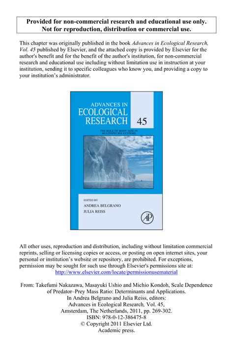 Pdf Scale Dependence Of Predatorprey Mass Ratio