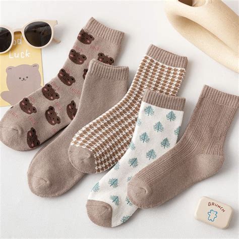 포스티 제아 방한 겨울 여성 기모양말 따뜻한 융털양말 5켤레