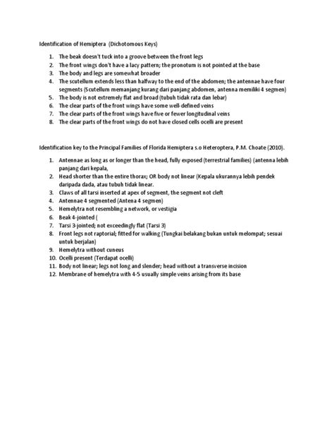 Identification Of Hemiptera Families Pdf Insects Arthropods