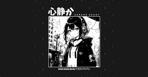 Black And White Japanese Anime And Manga Streetwear Kawaii Waifu Girl