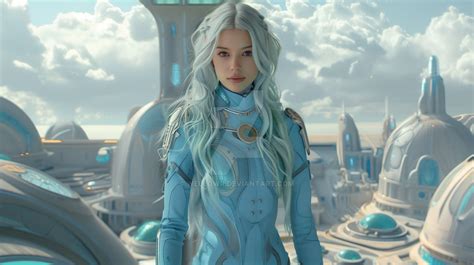 Pastelblue Futuristic Elf Portrait By Wellowr On Deviantart
