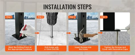 Vevor Cable Railing Post 36 X 2 X 2 Steel 30° Angled Hole Stair