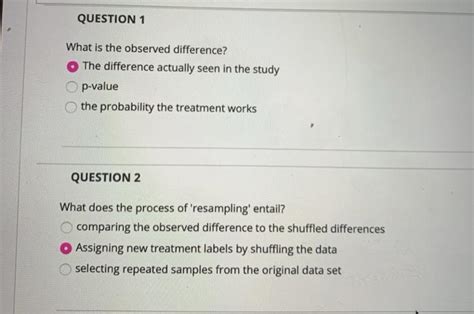 Solved Question 1 What Is The Observed Difference The