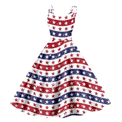 Eanje 4th Of July Costumes Woman 2025 Sleeveless V Neck Sexy Gothic Dress Casual Spring American