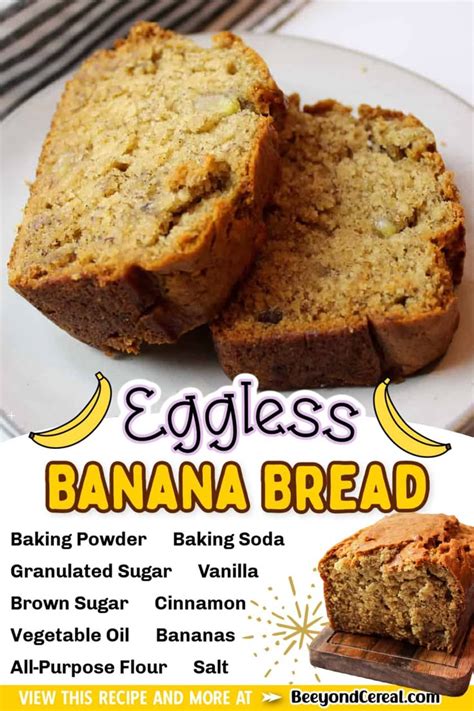 Eggless Banana Bread Recette En 2024 Gâteau Sans Farine Recette