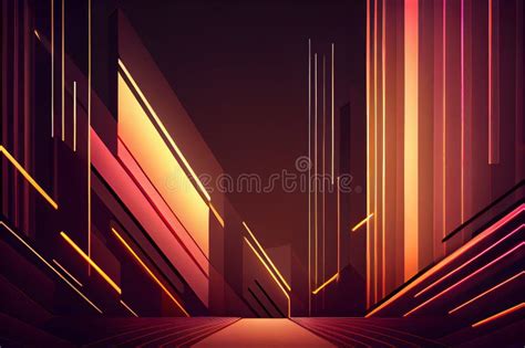 Futuristic Style Abstract Background With Glowing Lines Ai Generative Stock Illustration