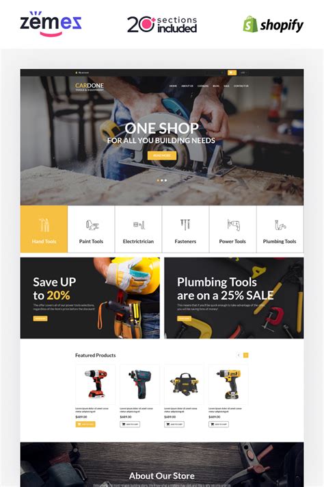 Power Tools Shopify Theme Construction For 69