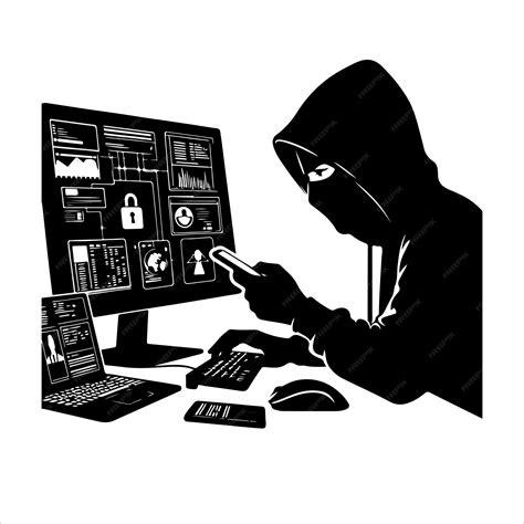 Premium Vector Hacker Silhouette Vector Illustration