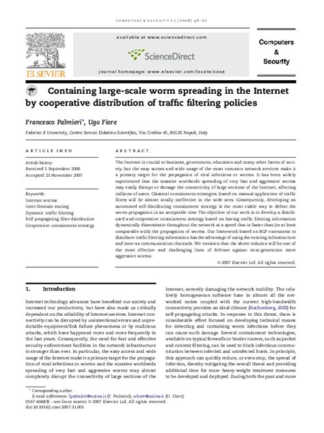 pdf containing large scale worm spreading in the internet by