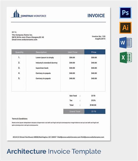 Architecture Invoice Template
