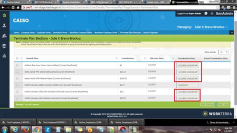 Wt 7637 Terminate Plan Elections Screen Showing Dates Like 111900