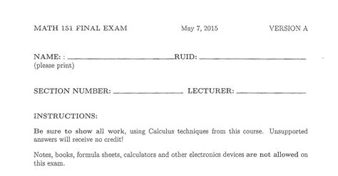 Sp15 Math 151 Final Exam V A Blank Pdf Docdroid