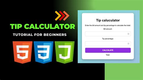build a stylish tip calculator html css and javascript tutorial for