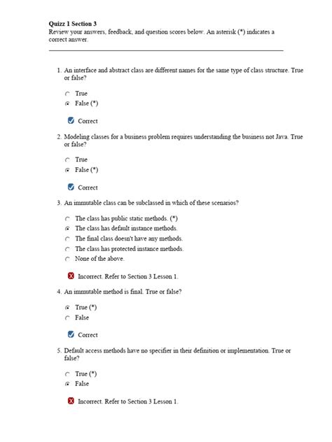 Sapt 3 Java Class Design Quizz Sect 3 L 1 Pdf