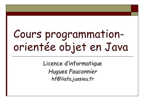 ppt cours programmation orientée objet en java powerpoint