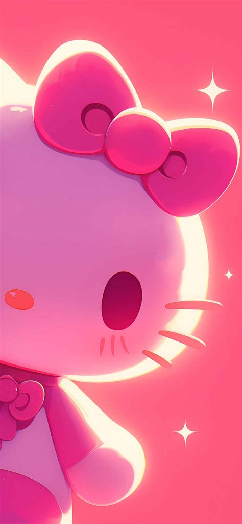Adorable Hello Kitty Pink Glow Kawaii Matching Wallpapers Hd
