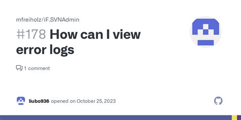 How Can I View Error Logs Issue 178 Mfreiholz IF SVNAdmin GitHub