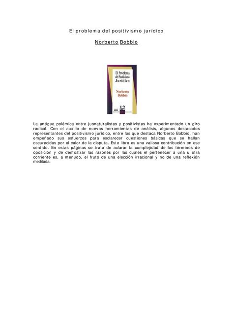 25308 Resumen El P R O B L E M A D E L P O Si T I V I Sm O J U R íd