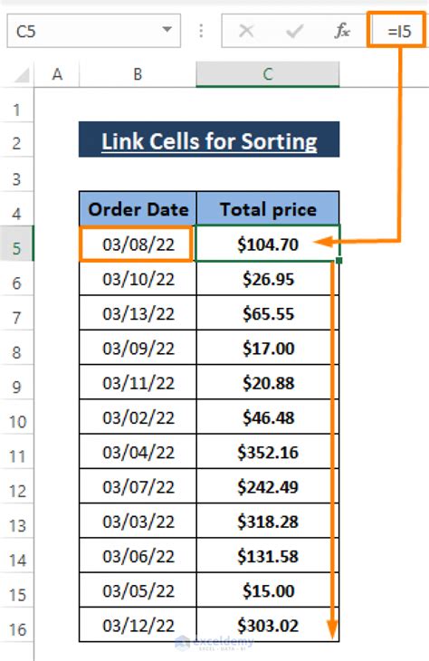 How To Link Cells For Sorting In Excel 5 Methods Exceldemy