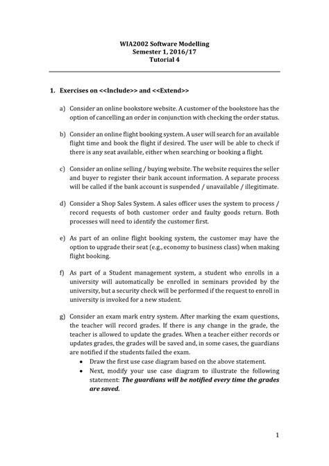 T Tutorial Use Case Diagram WIA Software Modelling Semester