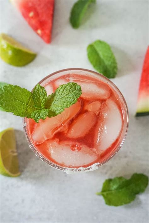 Watermelon Mint Whiskey Smash Cocktail Recipe
