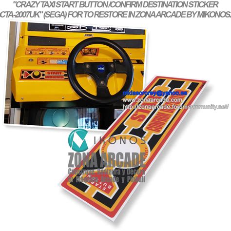 Crazy Taxi Start Button Confirm Destination Sticker Cta 1405 Sega