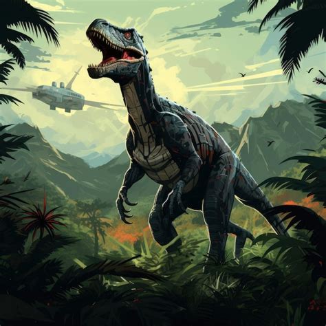 Jurassic Background Premium Ai Generated Image