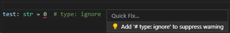Use Pyright Specific Comment For `quick Fix Add Type Ignore