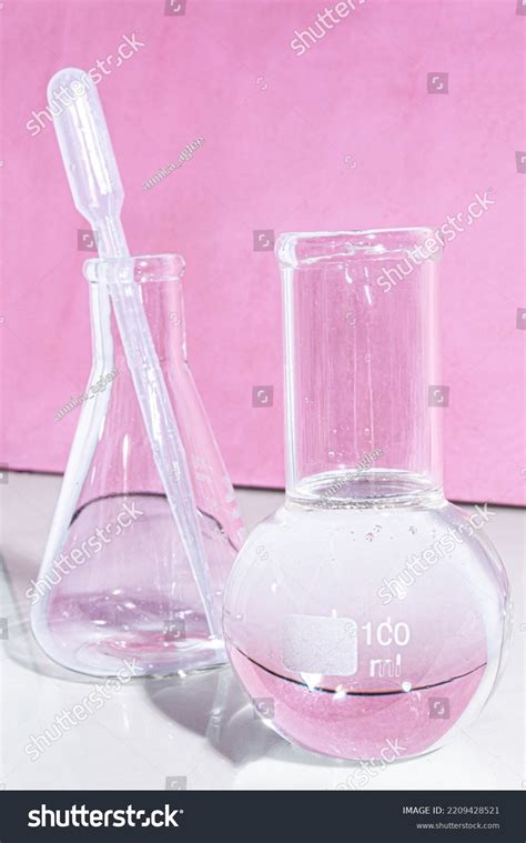 Transparent Glass Flask On Pink Background Stock Photo Shutterstock