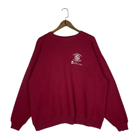 Vintage Los Angeles Mission College Sweatshirt Crewneck Red Pullover
