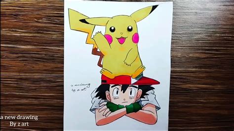 How To Draw Ash And Pikachu From Pokemon Step By Step Tutorial Pokemon YouTube
