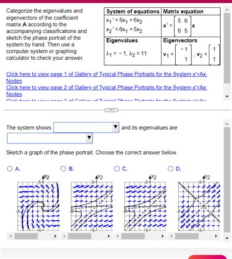 solved categorize the eigenvalues and eigenvectors of the