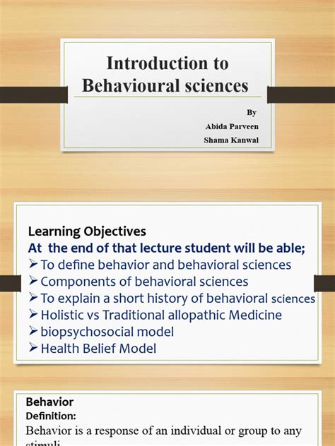Introduction To Behavioral Sciences | PDF | Behavioural Sciences | Behavior