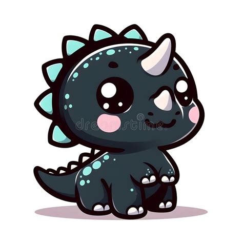 Ilustración De Un Adorable Dinosaurio Con Un Cuerpo Redondo De Gran Ojo