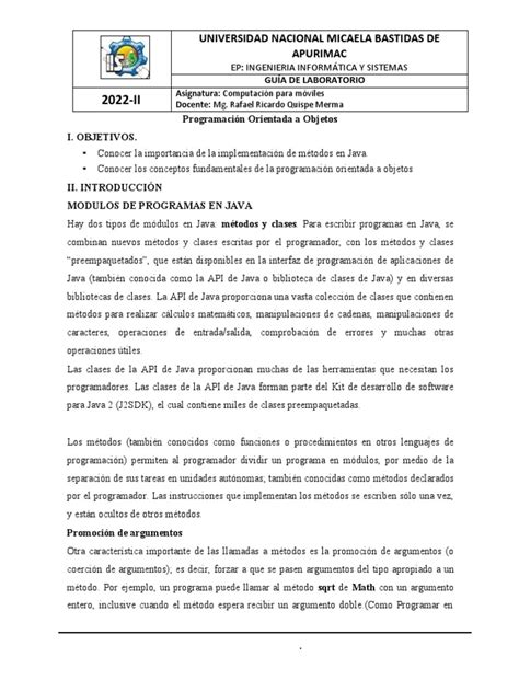Guia Programacionorientadoobjetos Final Pdf Java Lenguaje De