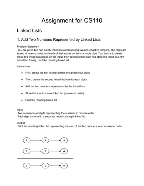 Cs110 Assignment Linked Lists Stacks And Queues