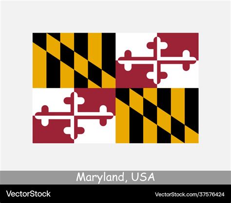 Maryland Usa State Flag Md Usa Royalty Free Vector Image