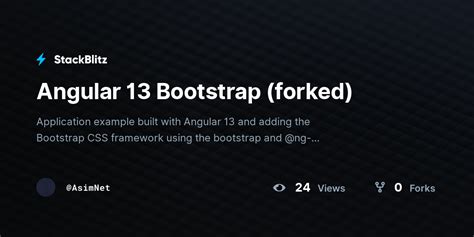 angular 13 bootstrap forked stackblitz