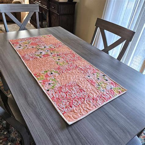 Peach Stacks Table Runner Freemotion By The River