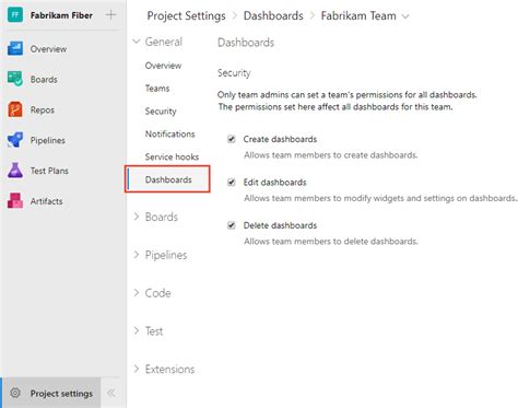 Set dashboard permissions for team members - Azure DevOps | Microsoft Learn